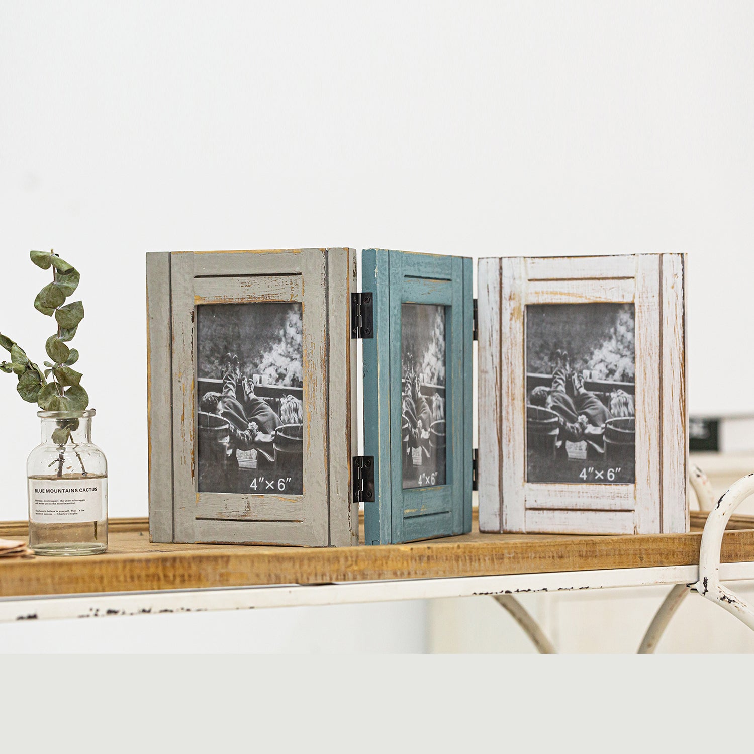 🔥HAWOO Photo Frame - 3 Color Folding Hinged Triple 4x6 Picture Frames ...